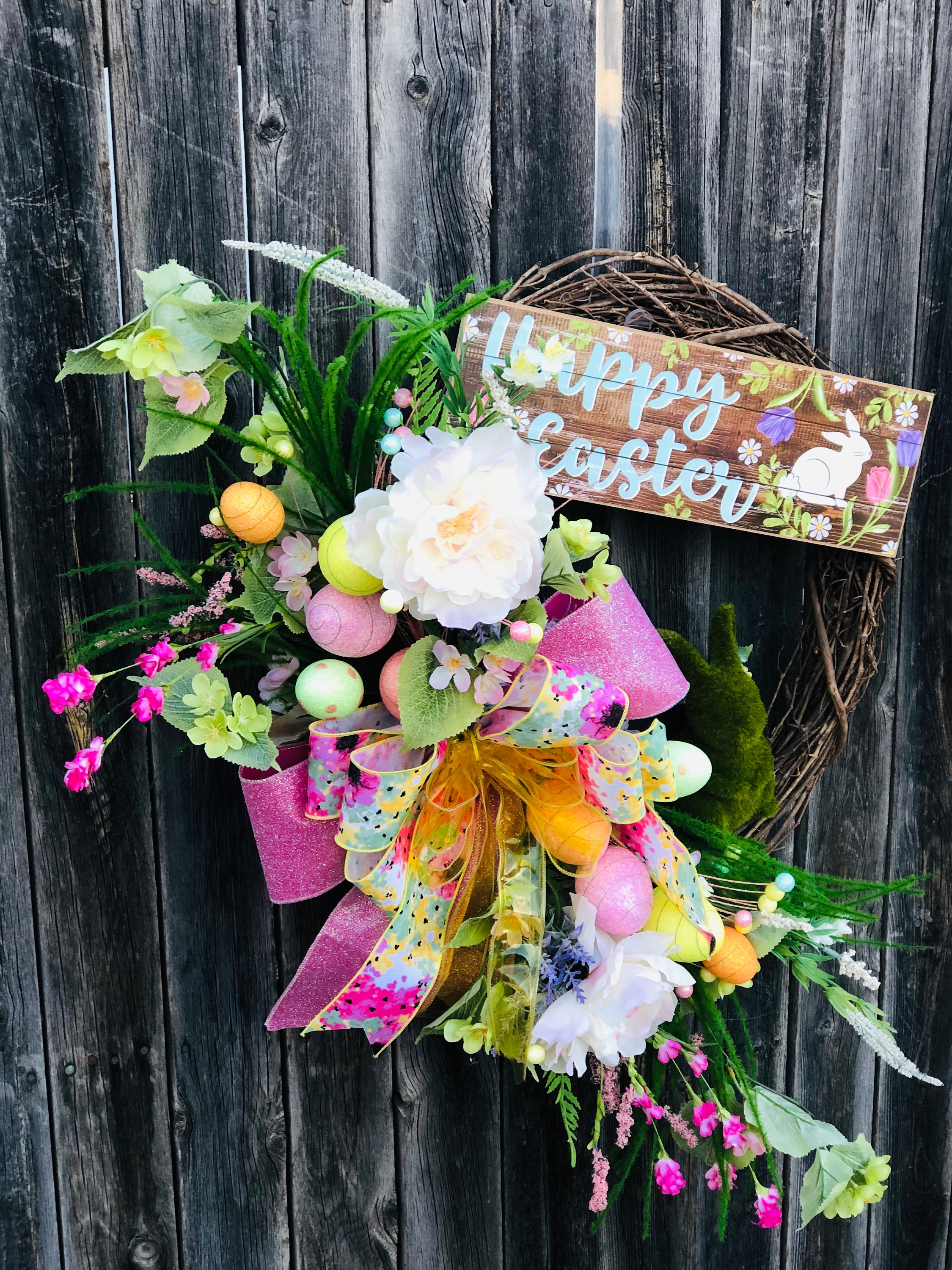 Easter wreath spring wreath spring door decoration wreath | Etsy