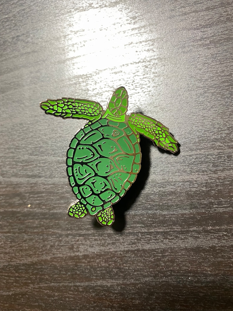 Green Sea Turtle Enamel Pin - Etsy