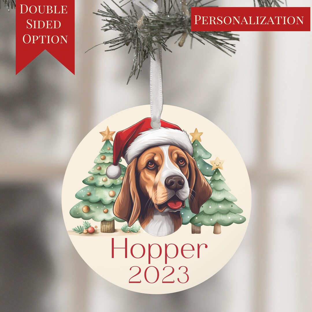 Beagle Custom Christmas Ornament, Personalized Beagle Ornament,dog Name ...