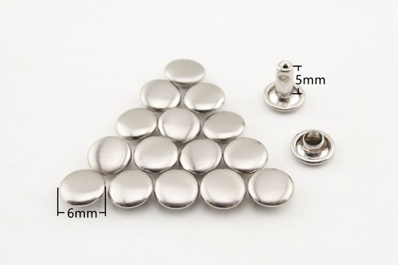 50 Sets of 6mm Flat Double Cap Solid Brass Rivets for Leather | Etsy