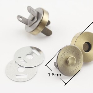 20 Sets of 18mm Magnetic Snap Leather Closures Magnetic Snaps Clasps ...