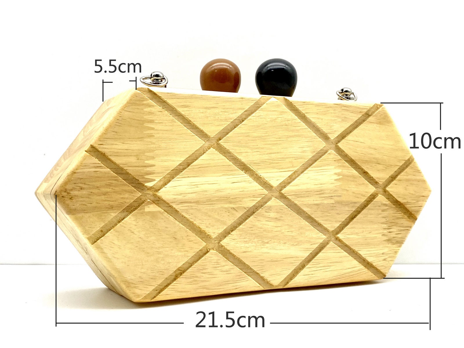 7 3/4 Inch 8 1/2 Inch Diamond Shape Wood Case Box Clutch Bag - Etsy