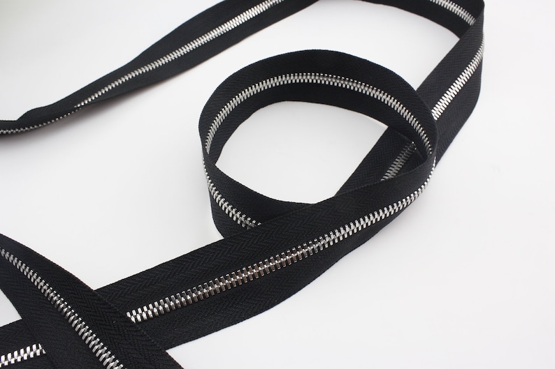 Size 5# 5mm Metal Solid Brass Nickel Corn Teeth Zipper for Purse by the ...