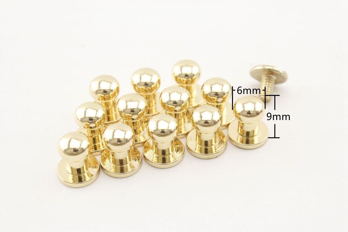 14 Sets of 6mm Solid Brass Round Head Button Studs Rivets - Etsy