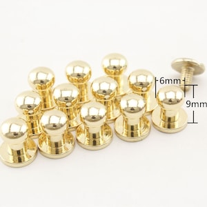 14 Sets of 6mm Solid Brass Round Head Button Studs Rivets - Etsy