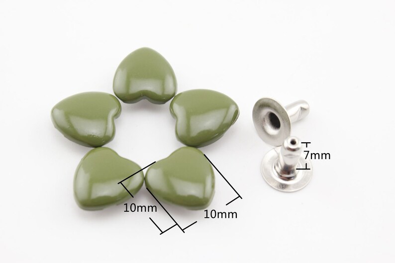 60 Sets of 10mm IRON Heart Shape Rivets for Leather Purse Bag - Etsy