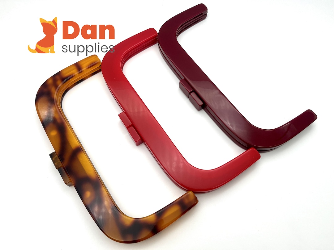 9 3/4 Inch 25cm Rectangle Screw in Acrylic Resin Bag Purse Frame ...