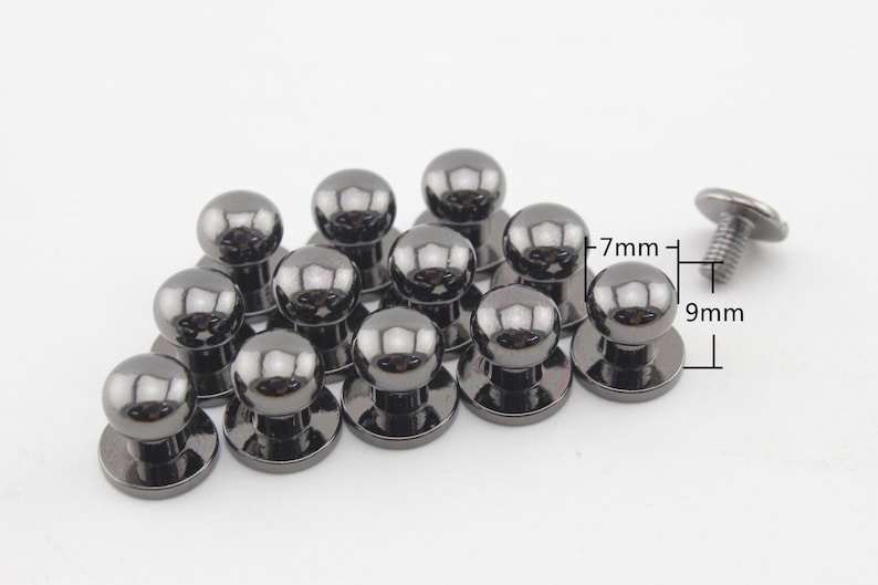 12 Sets of 7mm Solid Brass Round Head Button Studs Rivets - Etsy