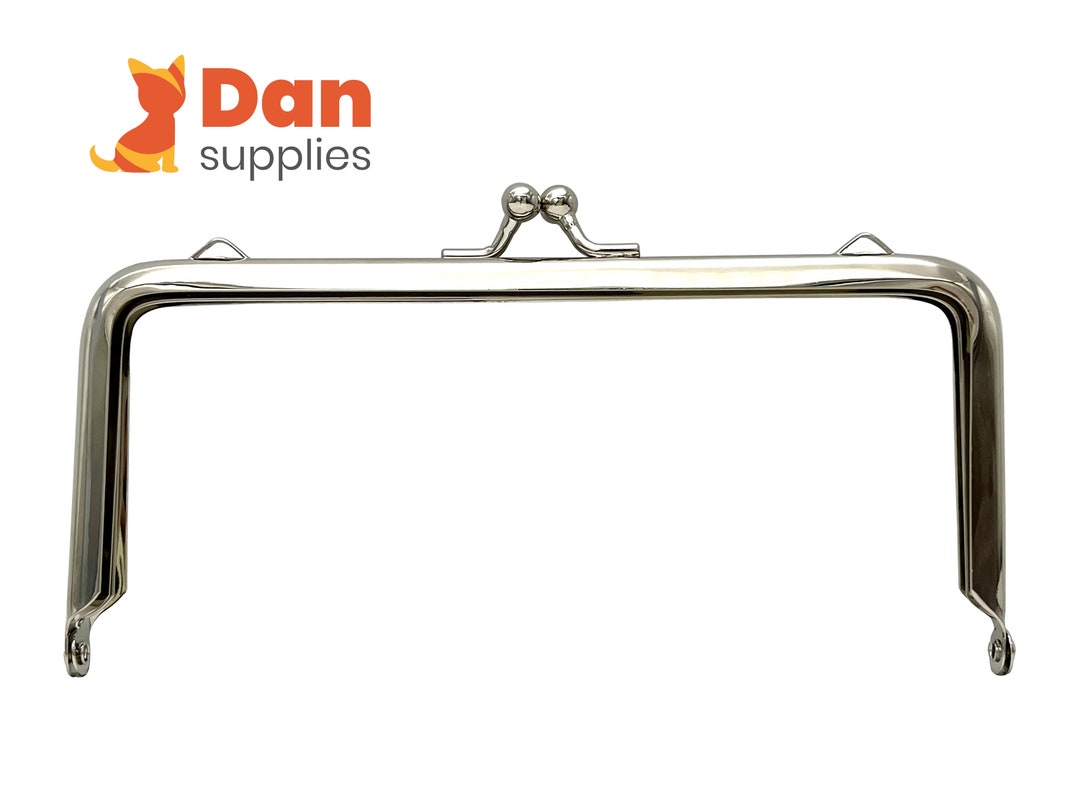 5 1/2 Inch 14cm Rectangle Bag Purse Frame Clasp Hardware With Chain ...