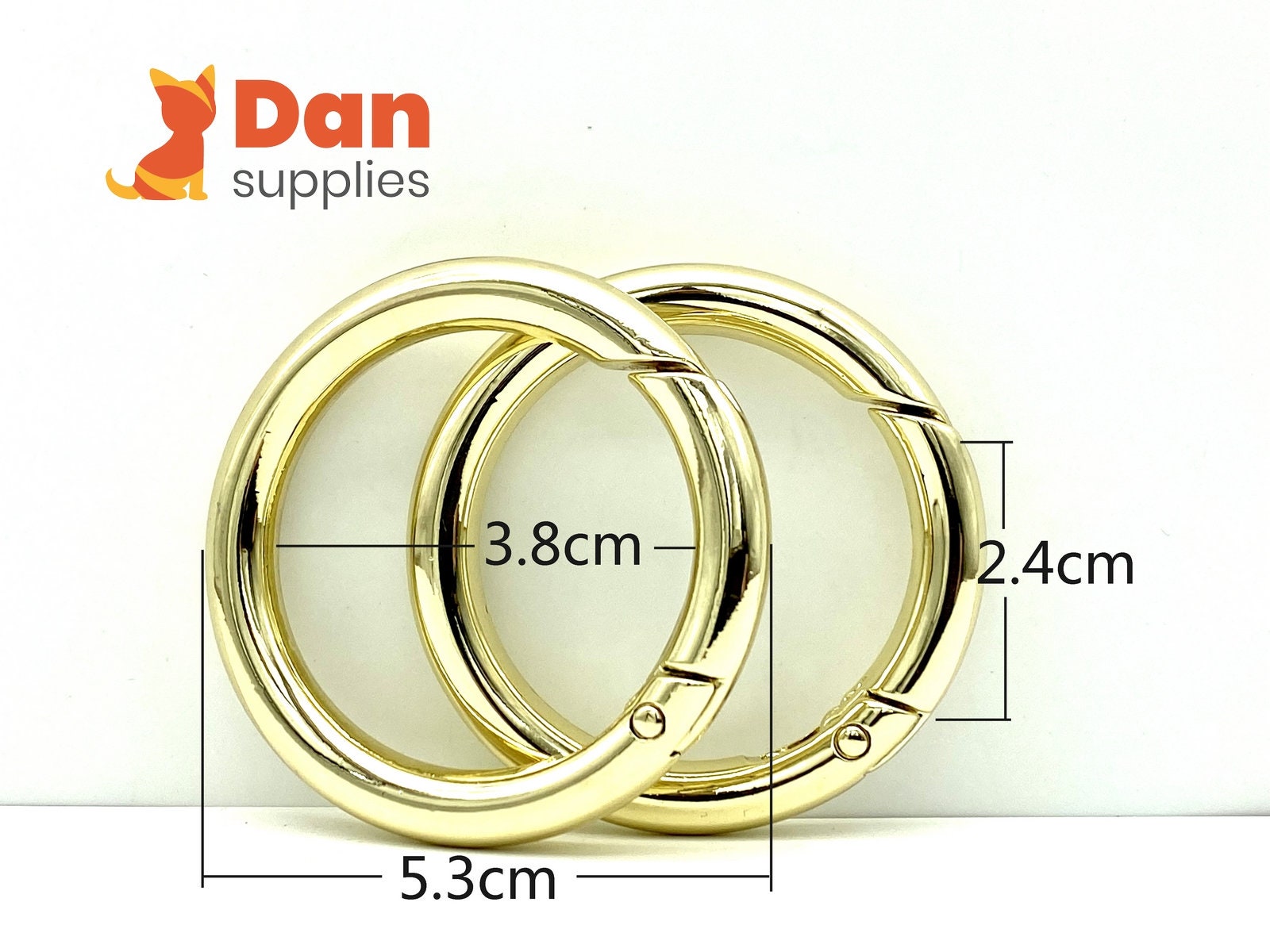 A Pair of 1.5 Inch 38mm Spring Open O Ring Push Gate Ring for Purse ...