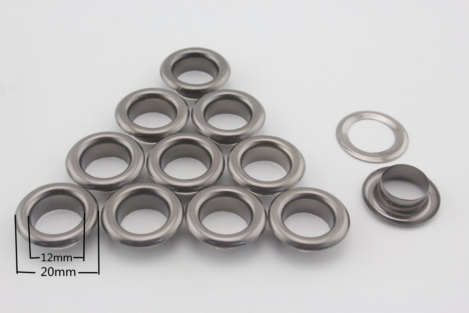 40 Sets of 12mm (inner Size ) Stainless Brass Washable Eyelets Grommets ...