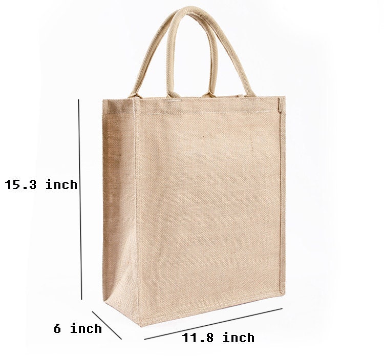 Blank Jute Tote Bag With Handles, Bulk Pack of 5 - Etsy