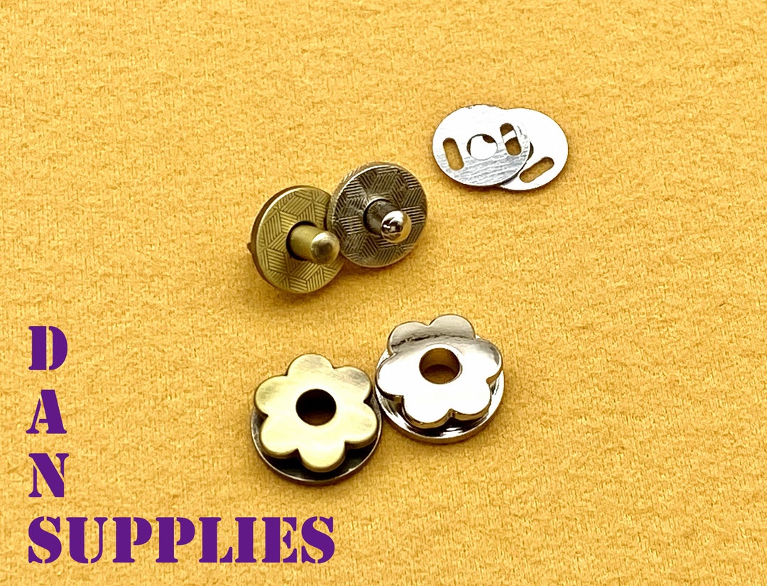 17mm Quick Release Flower Magnetic Snap Fastener Leather Closures ...