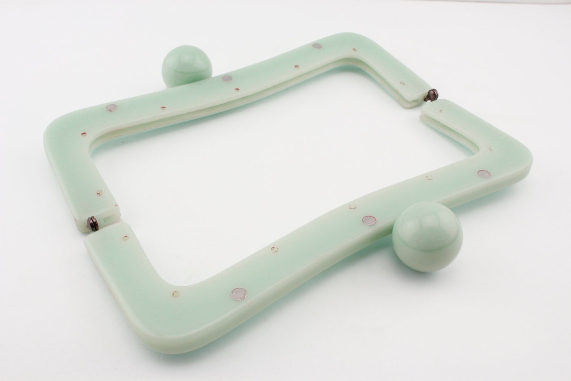 8 1/2 inch 21.5cm Acrylic resin bag purse frame Mint blueish | Etsy