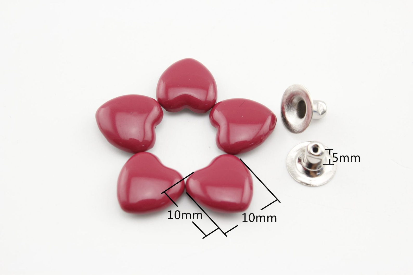 60 Sets of 10mm IRON Heart Shape Rivets for Leather Purse Bag - Etsy