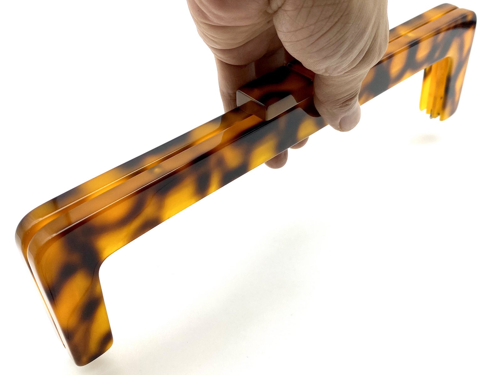 11 Inch 28cm Rectangle Screw in Acrylic Resin Bag Purse Frame Tortoise ...