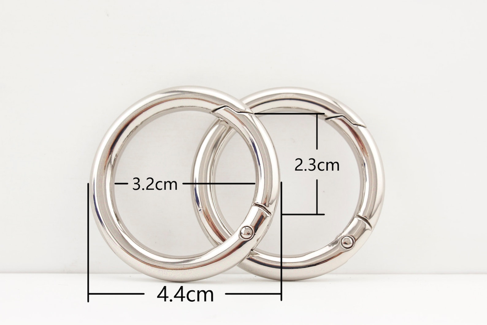 A Pair of 1.25 Inch 32mm Spring Open O Ring Push Gate Ring for Purse ...