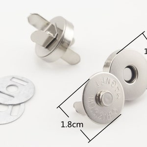 20 Sets of 18mm Magnetic Snap Leather Closures Magnetic Snaps Clasps ...
