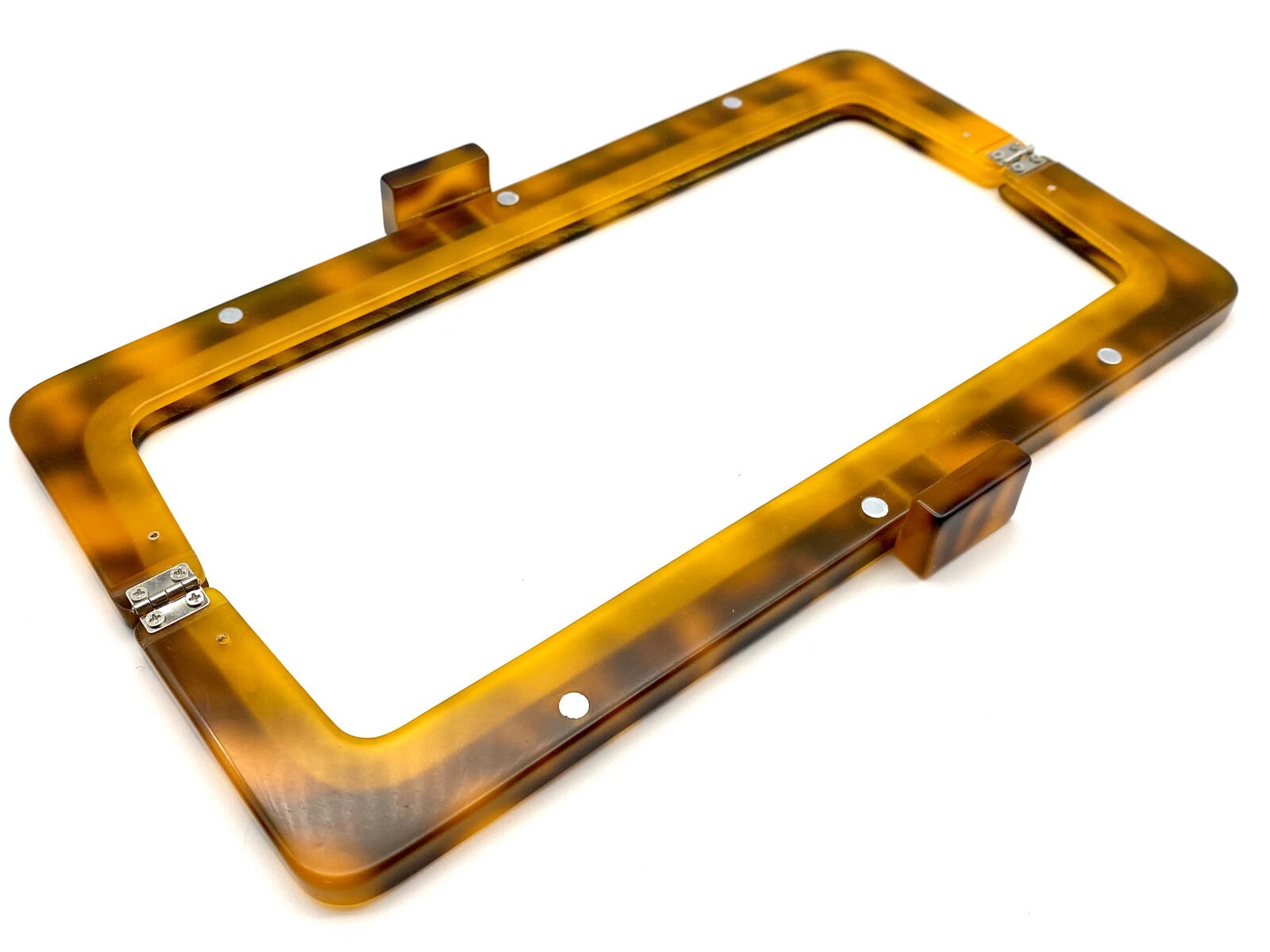 11 Inch 28cm Rectangle Screw in Acrylic Resin Bag Purse Frame Tortoise ...