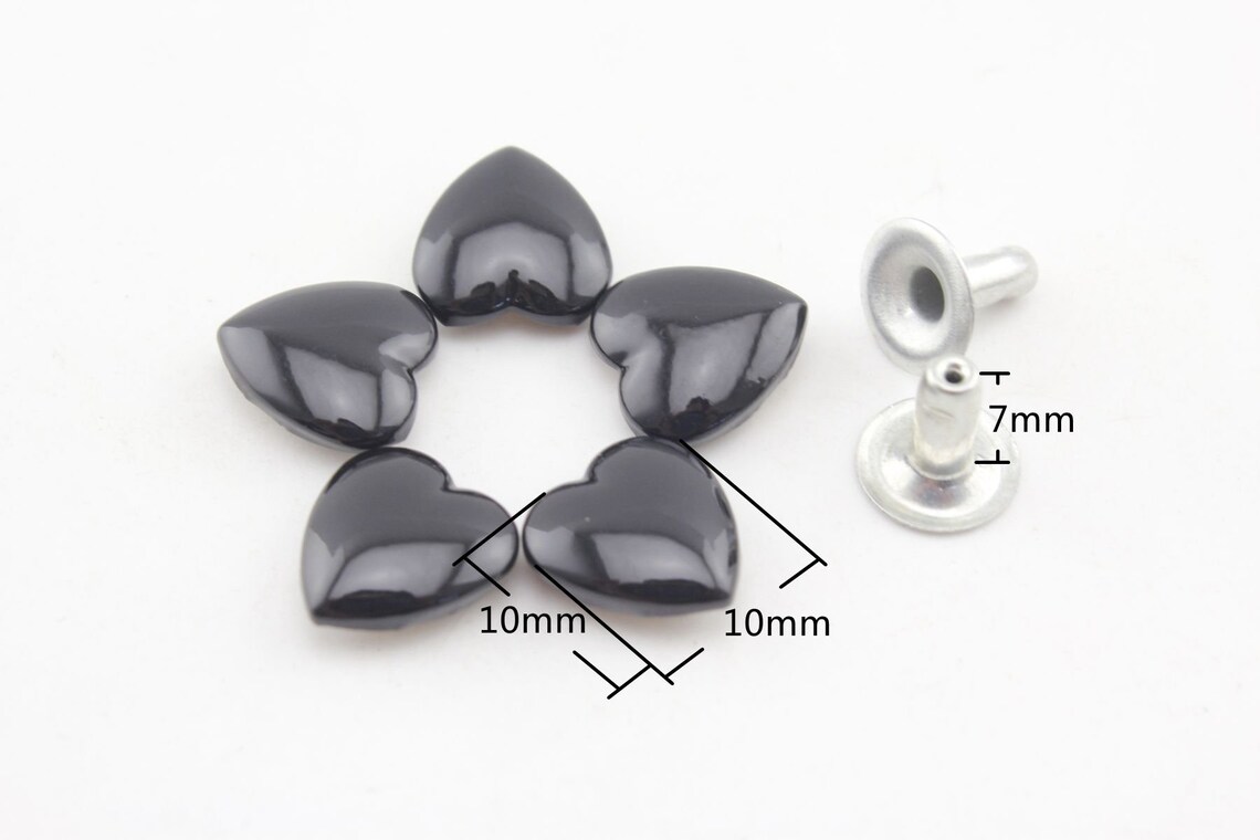 60 Sets of 10mm IRON Heart Shape Rivets for Leather Purse Bag - Etsy