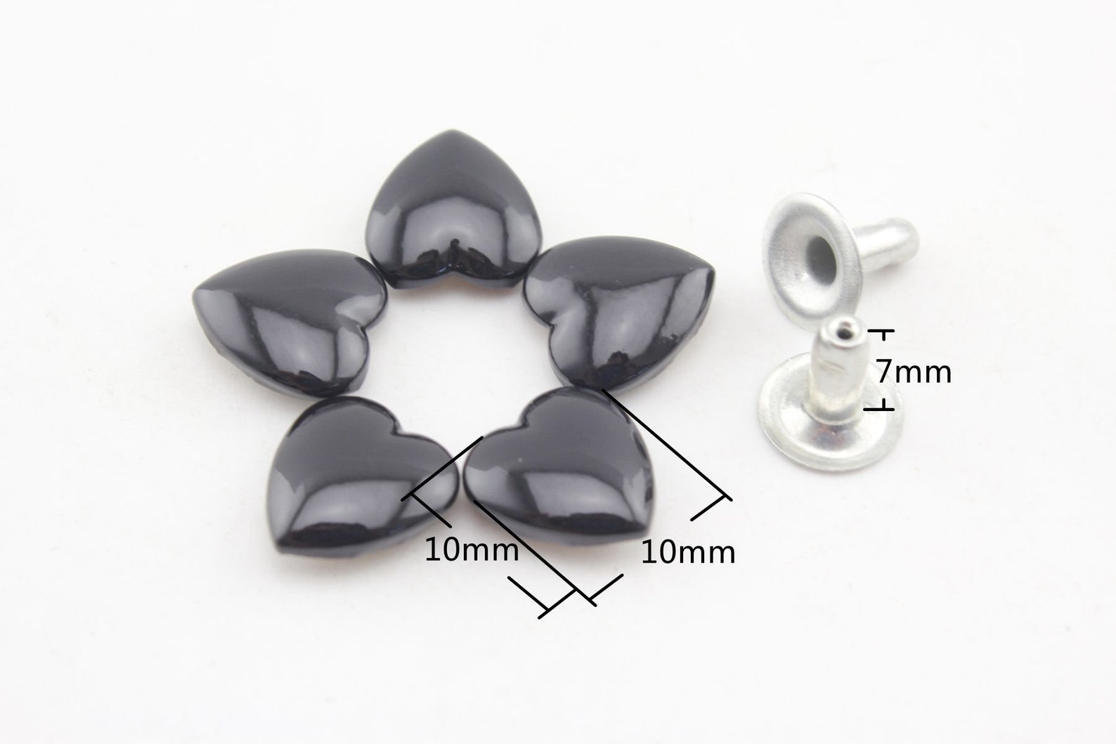 60 Sets of 10mm IRON Heart Shape Rivets for Leather Purse Bag - Etsy