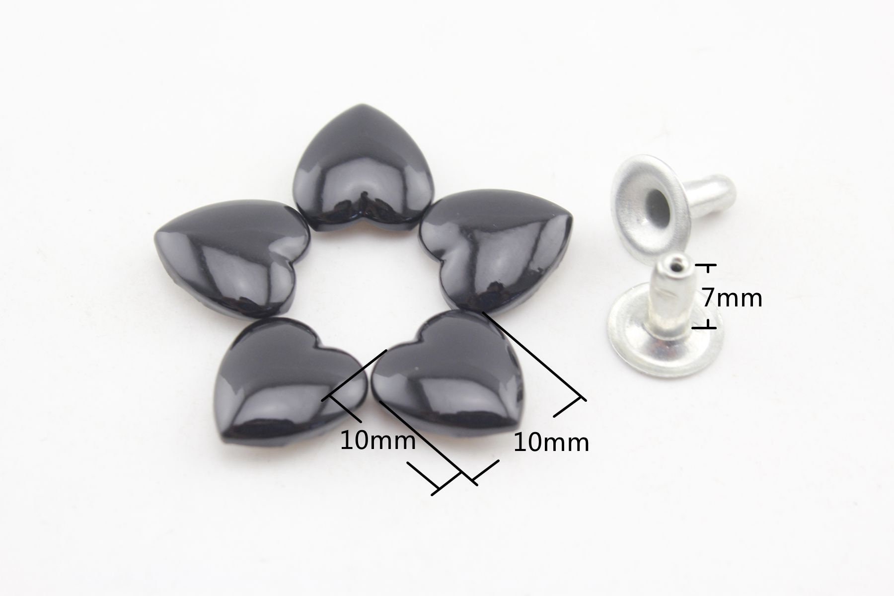 60 Sets of 10mm IRON Heart Shape Rivets for Leather Purse Bag - Etsy