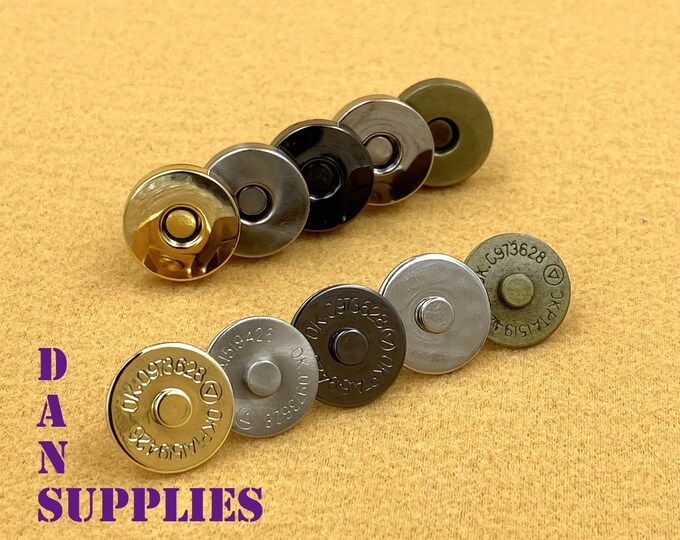 20 Sets of 14mm Rivet Magnetic Snap Leather Closures Magnetic Snaps ...