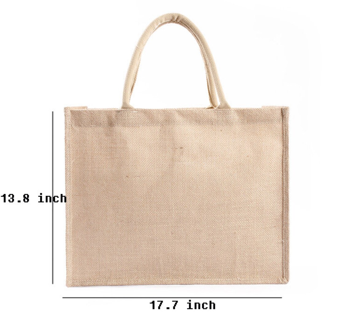Blank Jute Tote Bag With Handles, Bulk Pack of 5 - Etsy