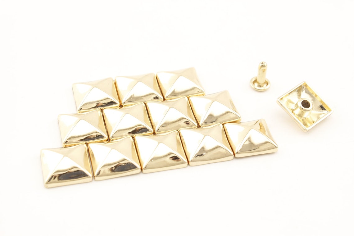 24 Sets of Solid Brass Gold 12mm Pyramid Head Studs Rivets | Etsy