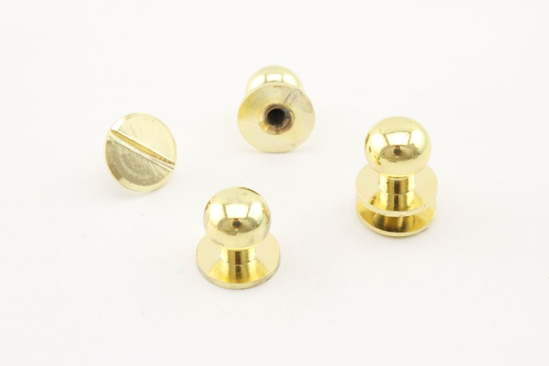 10 sets of 10mm Solid Brass round head Button Studs Rivets | Etsy