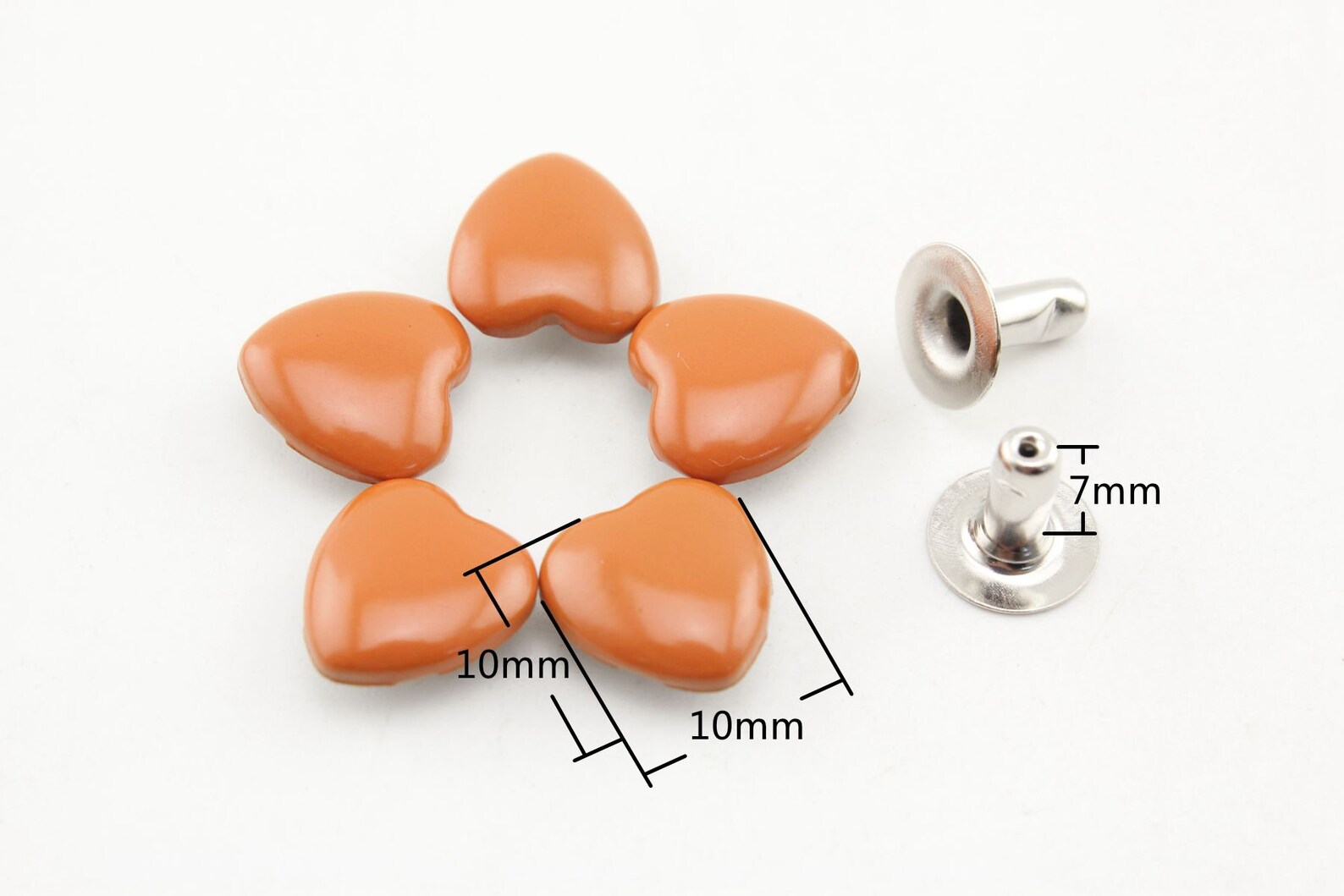 60 Sets of 10mm IRON Heart Shape Rivets for Leather Purse Bag - Etsy