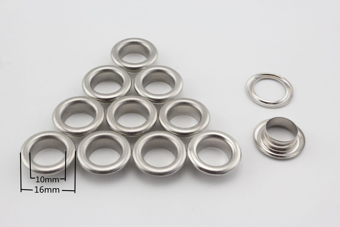 60 Sets of 10mm (inner Size ) Stainless Brass Washable Eyelets Grommets ...