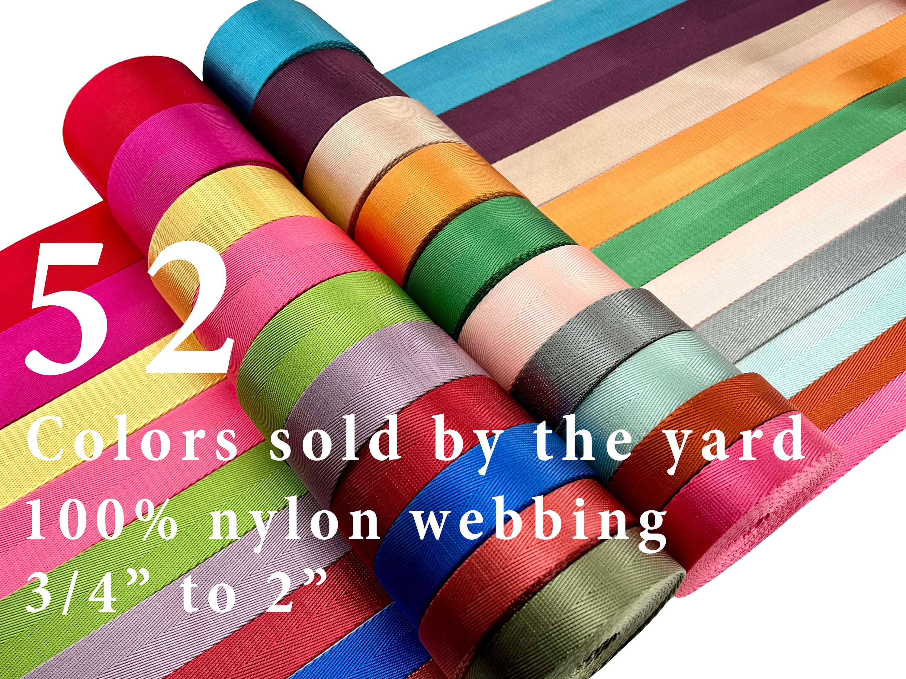 Heavy Duty Nylon Webbing by the Yard 3/4 Inch / 1 Inch / 1.25 - Etsy Canada