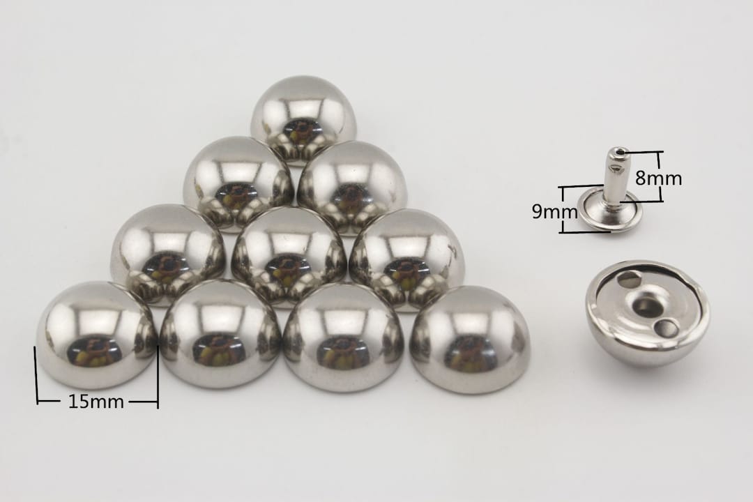 20/30 Sets of 15mm Double Cap Dome Rivets for Leather Doll Purse Bag ...