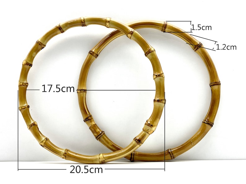 Pair of 8 Inch 20.5cm Circle Bamboo Bag Purse Handles Natural - Etsy