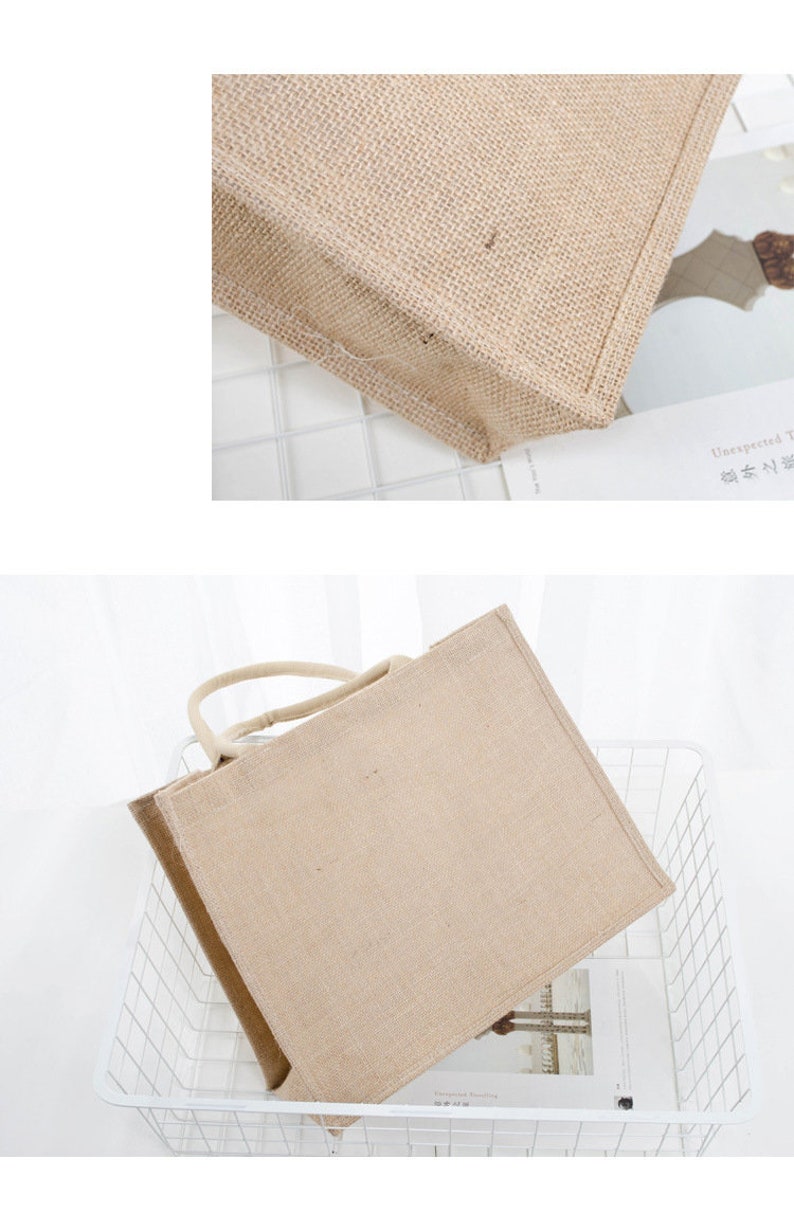Blank Jute Tote Bag With Handles, Bulk Pack of 5 - Etsy