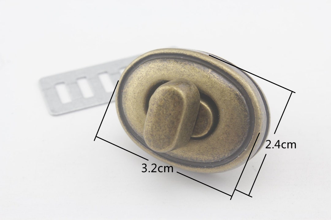 24mm X 32mm Oval Twist Turn Lock for Purse Bag Wallet Clutch Making ...