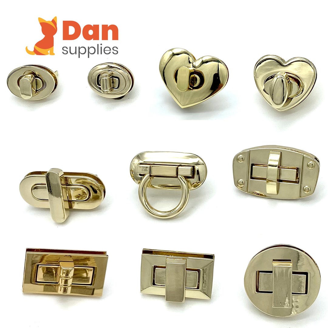 Tariff Free! Gold Twist Lock Turn Lock for Purse Bag Wallet Clutch ...