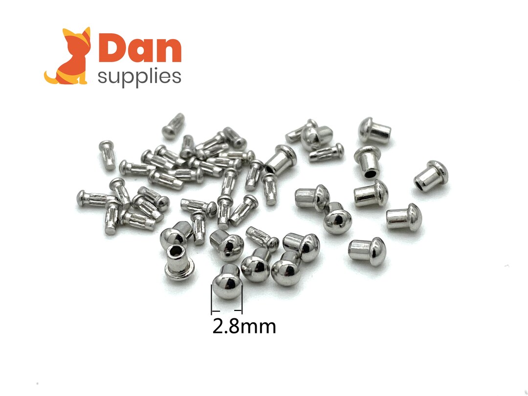 5 Sets 2.8mm Tiny Stainless Steel Double Cap Rivets for H Locks ...