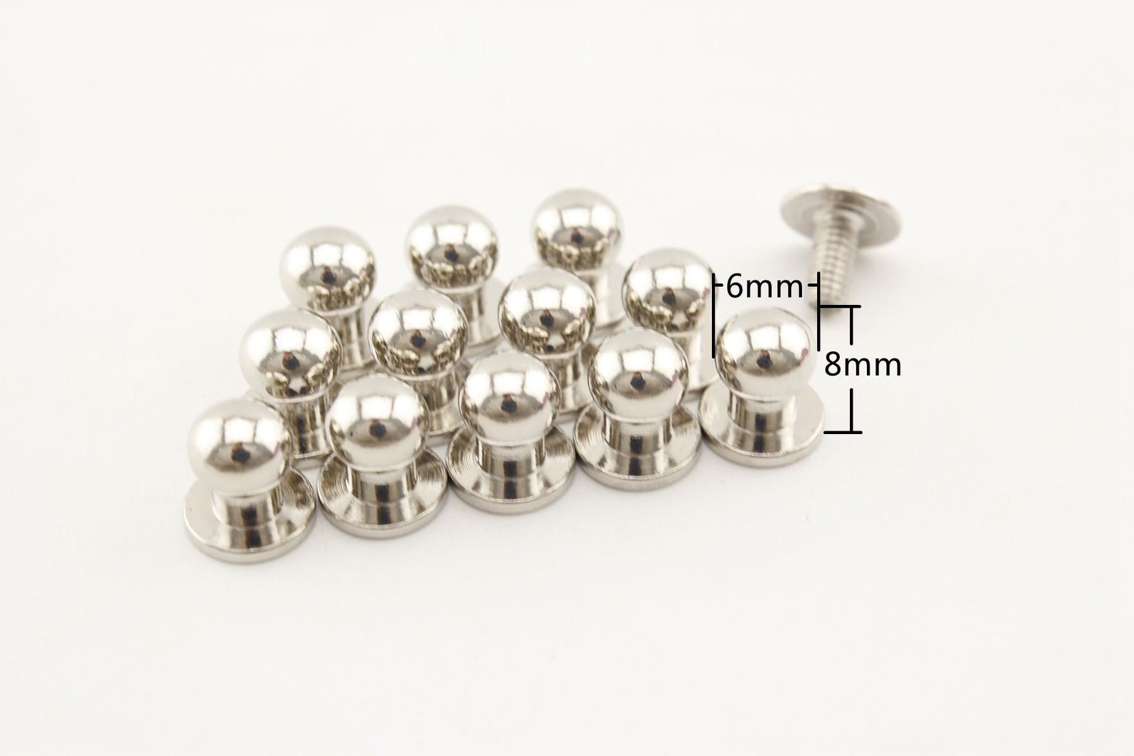 14 Sets of 6mm Solid Brass Round Head Button Studs Rivets - Etsy
