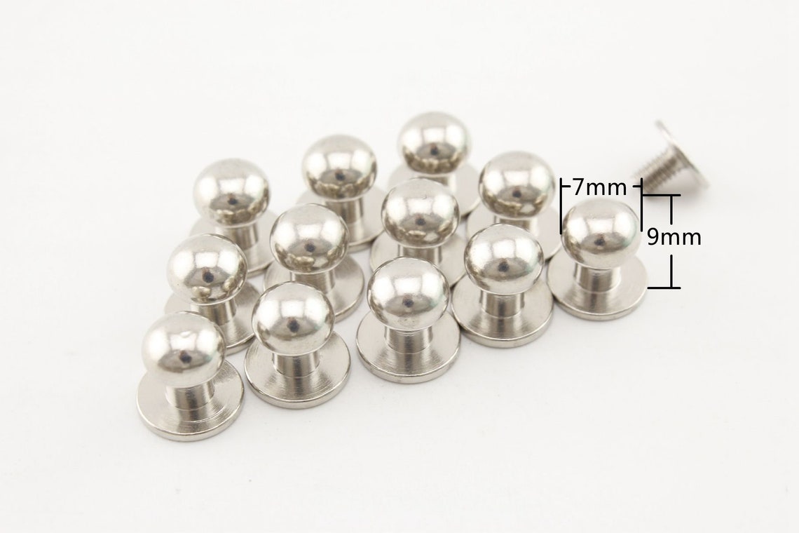 12 Sets of 7mm Solid Brass Round Head Button Studs Rivets - Etsy