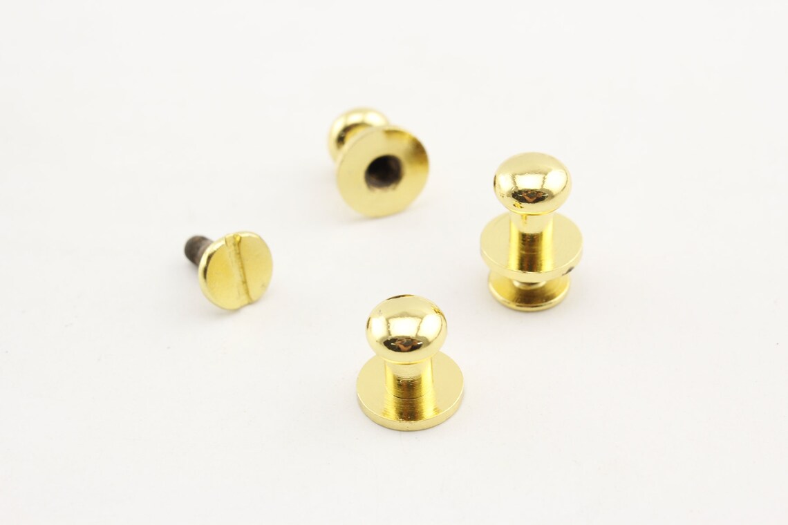 12 Sets of 7mm Solid Brass Round Head Button Studs Rivets - Etsy