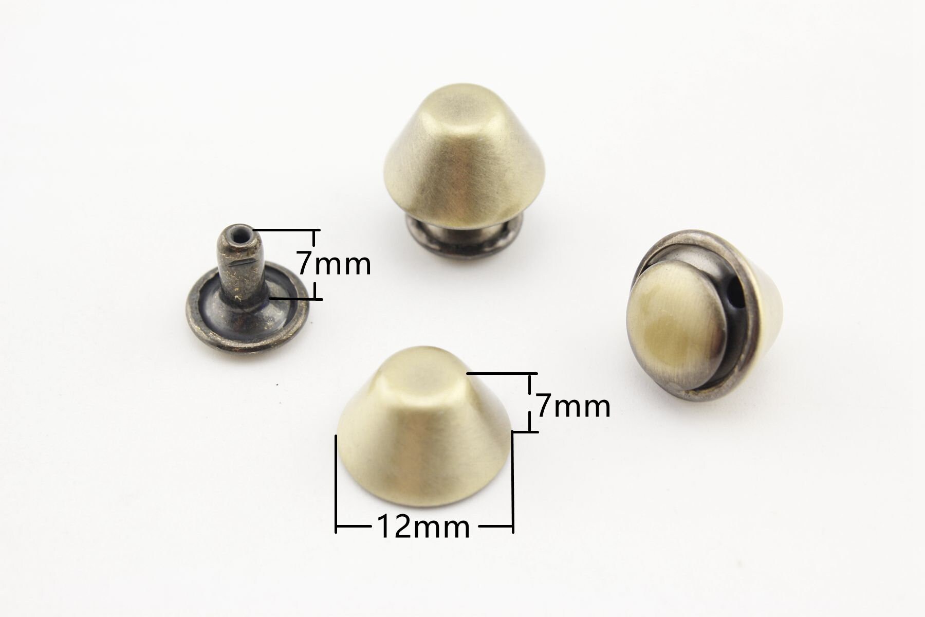 30 Sets of 12mm Flat Cone Rivet Purse Feet Anti Bronze - Etsy