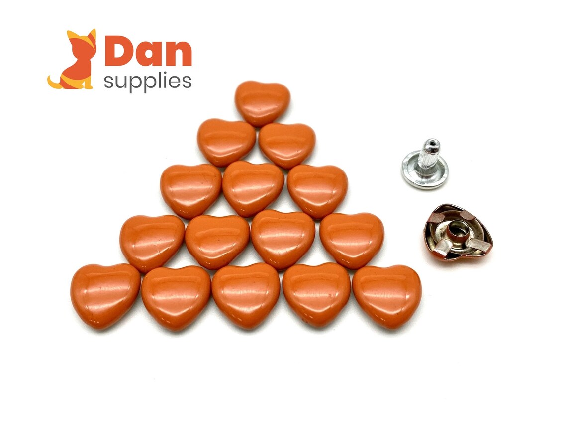 60 Sets of 10mm IRON Heart Shape Rivets for Leather Purse Bag - Etsy