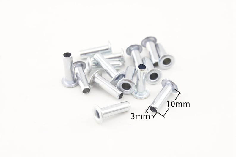 100 Nickel Hollow Tube Rivets, 3mm X 8/10mm Eyelet Rivet - Etsy Australia