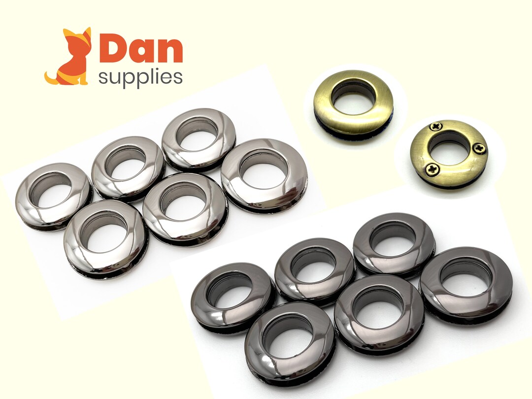 10 Sets of 1/2 Inch ( 14mm ) Alloy Screw in Eyelet Grommet for Leather ...