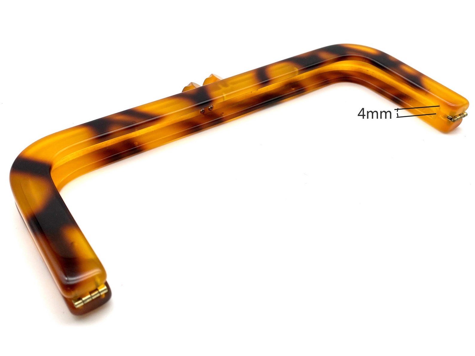 10 Inch 25.5cm Rectangle Glue on Acrylic Resin Bag Purse Frame Tortoise ...