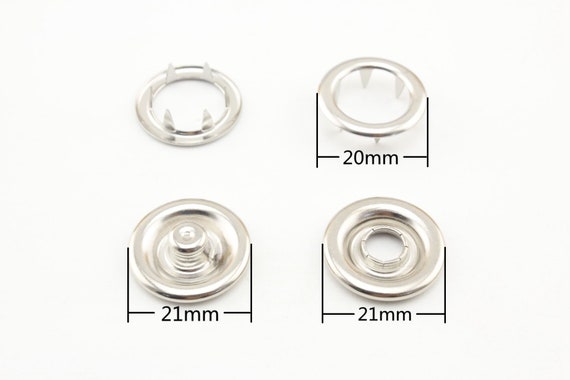 20 Sets of 20mm Solid Brass Snap Poppers Fasteners Prong Ring | Etsy