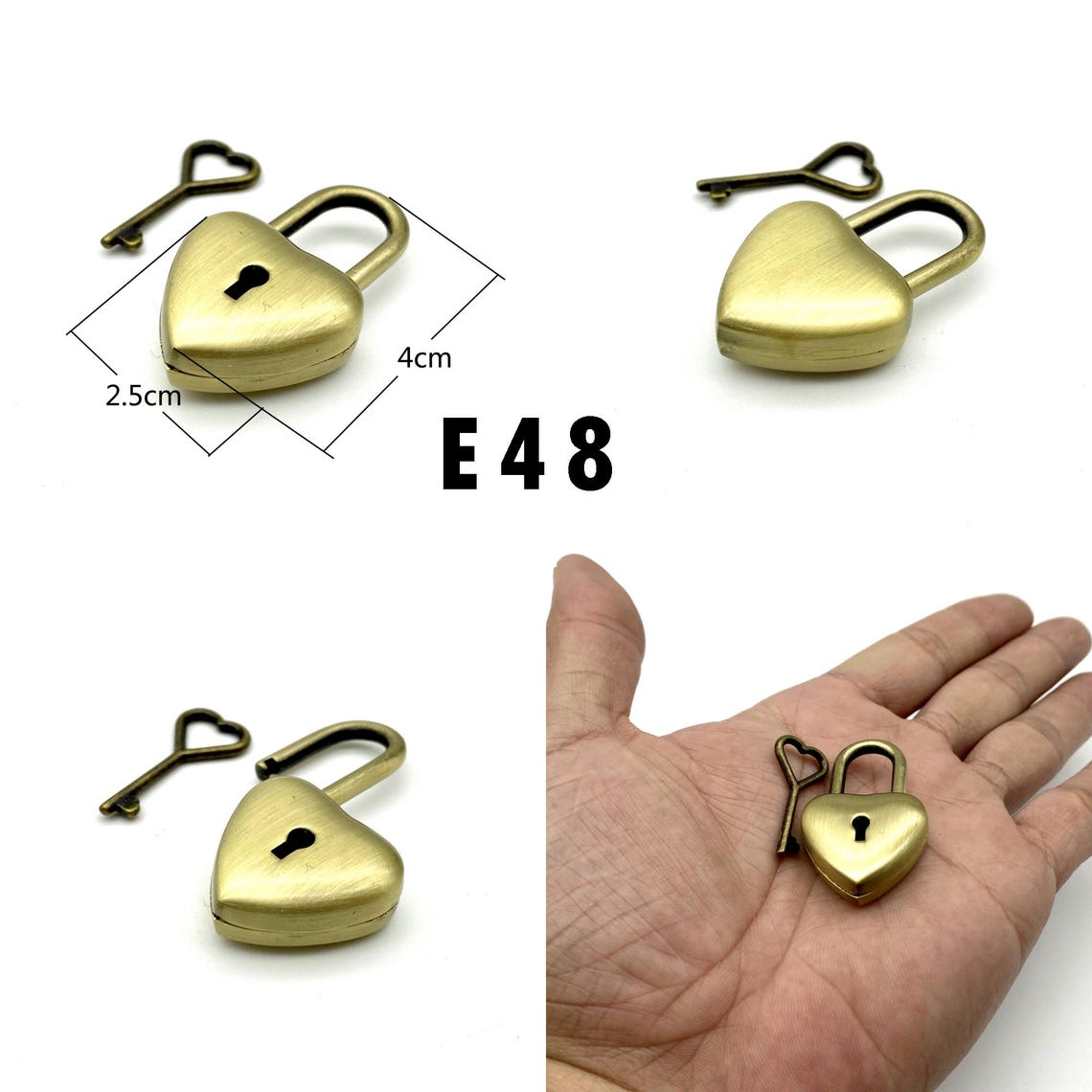 Bag Purse Clutch Pad Lock and Key Necklace Charm Making Hardware - Etsy