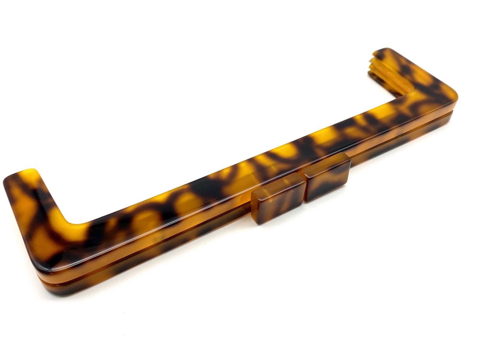 11 Inch 28cm Rectangle Screw in Acrylic Resin Bag Purse Frame Tortoise ...